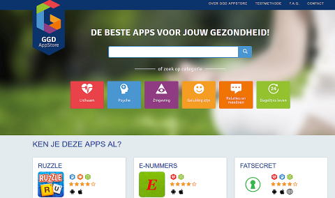 GGD webwinkel vol goedgekeurde gezondheid-apps